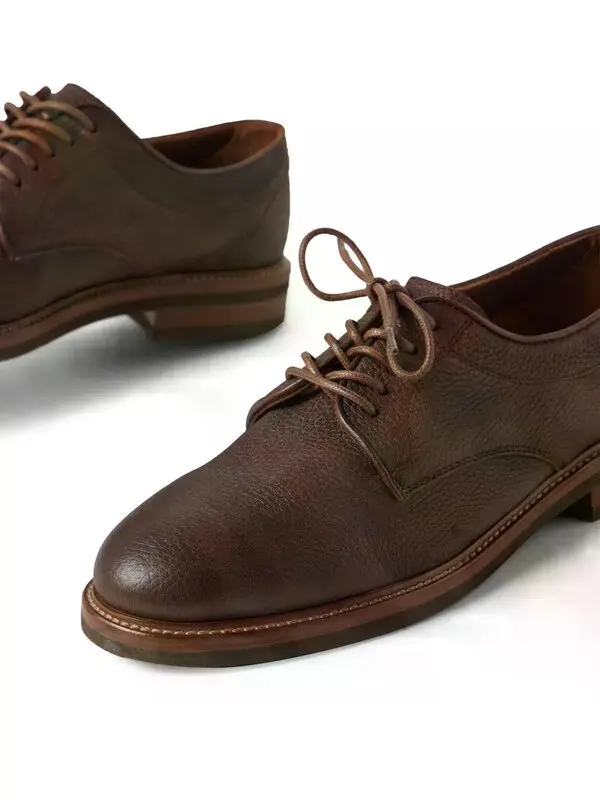 Brunello Cucinelli Lace-up Leather Derby Shoes - Brown