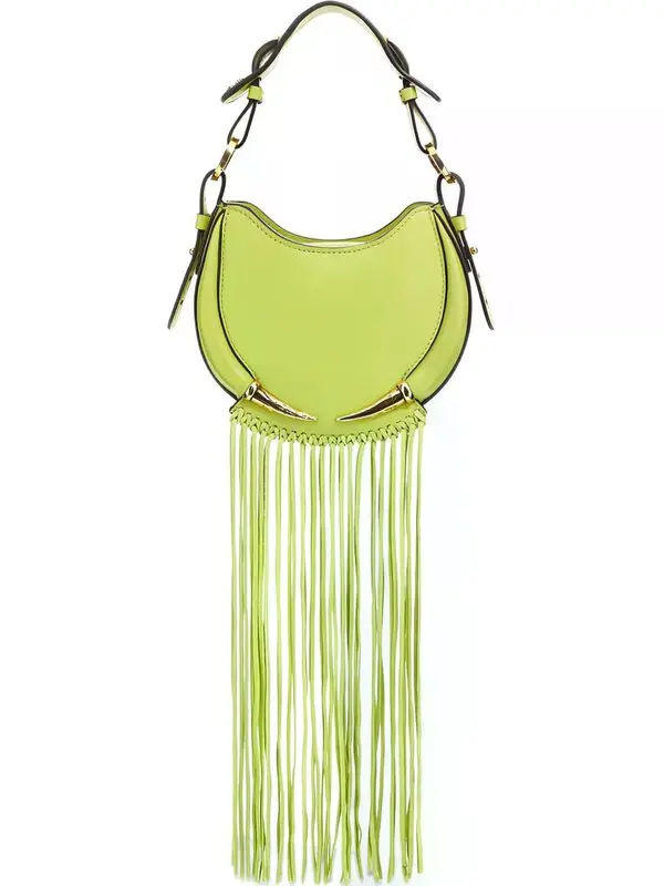 Roberto Cavalli Fringe Shoulder Bag - Green