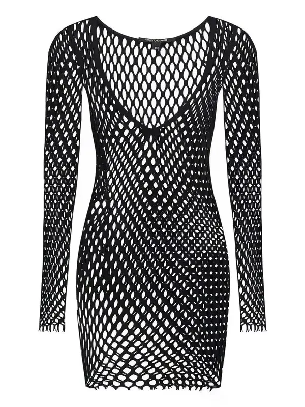 Net-pattern Mini Beach Dress