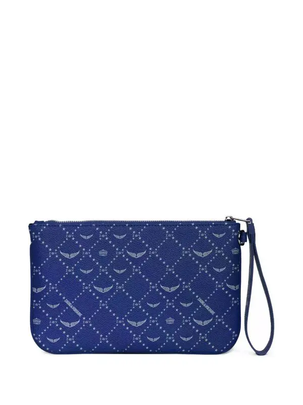 Zadig&Voltaire Monogrammed Clutch With Wrist Strap - Blue