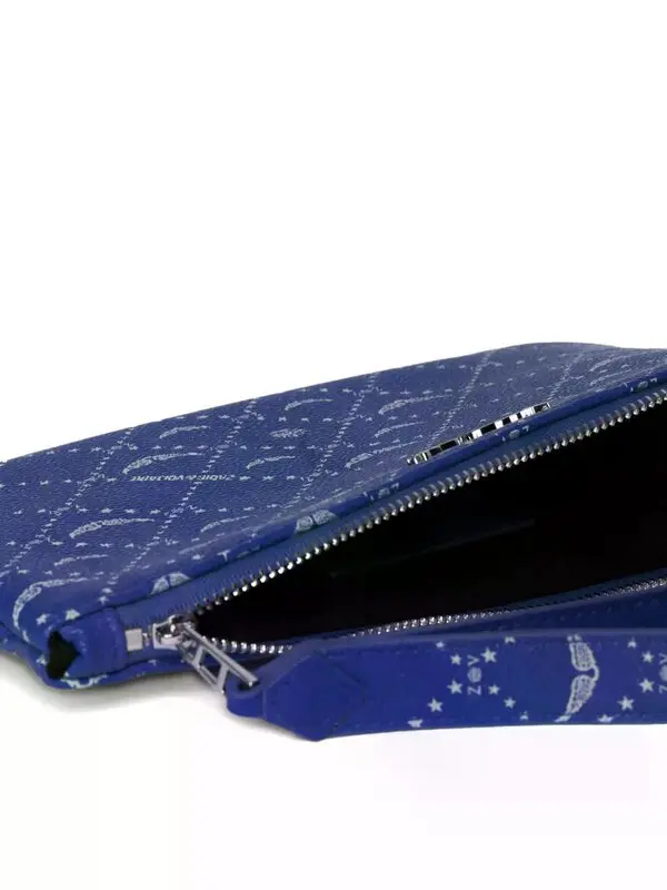 Zadig&Voltaire Monogrammed Clutch With Wrist Strap - Blue