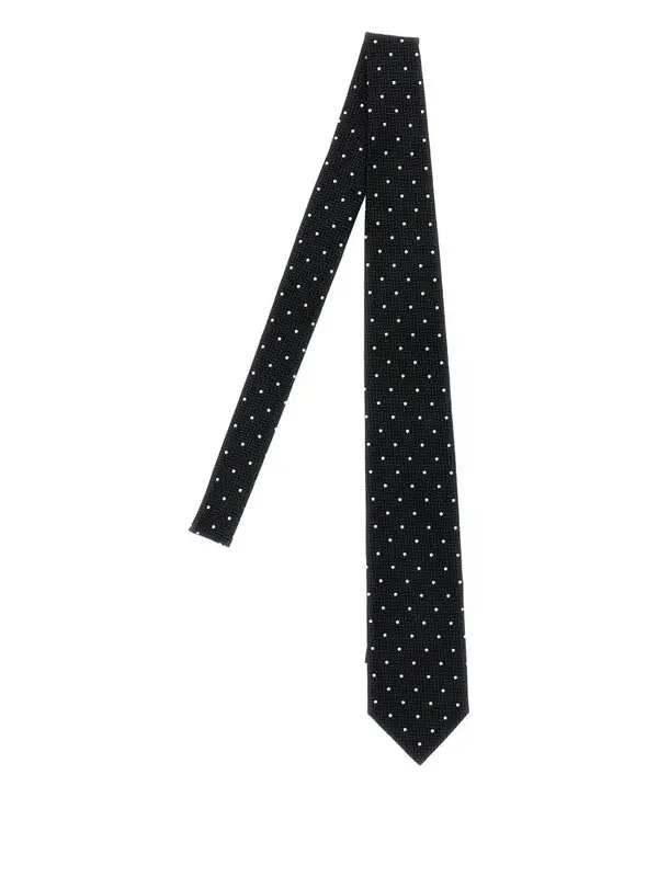 Brioni Polka Dot Jacquard Tie - Blue