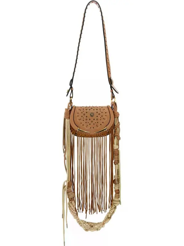 Roberto Cavalli Studded Fringe Shoulder Bag