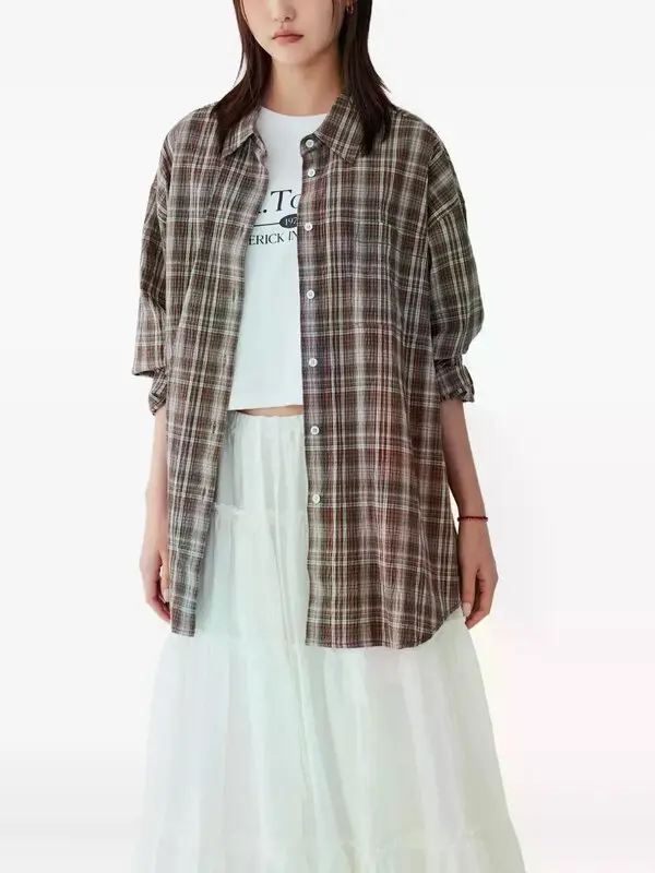 STUDIO TOMBOY Single-pocket Checked Shirt
