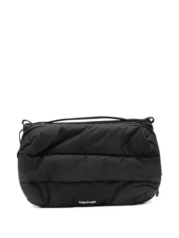 TOPOLOGIE Large Quilted Sacoche Clutch Bag - Black