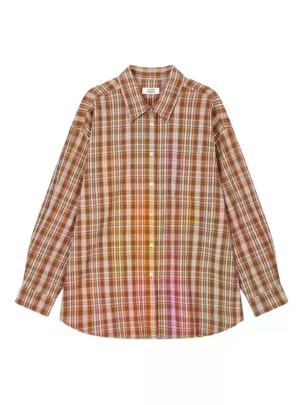 STUDIO TOMBOY Checked Button-up Shirt - Orange