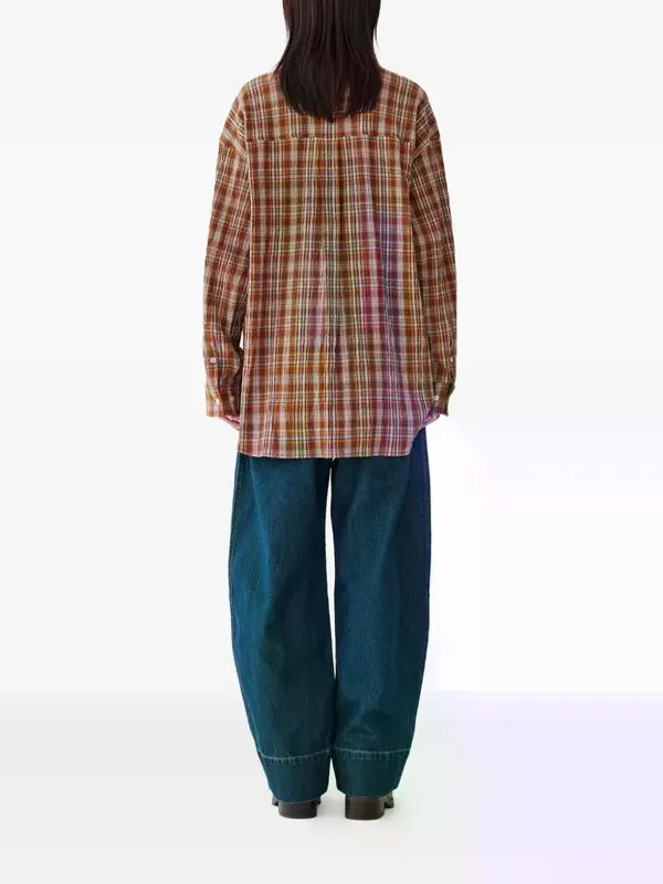 STUDIO TOMBOY Checked Button-up Shirt - Orange