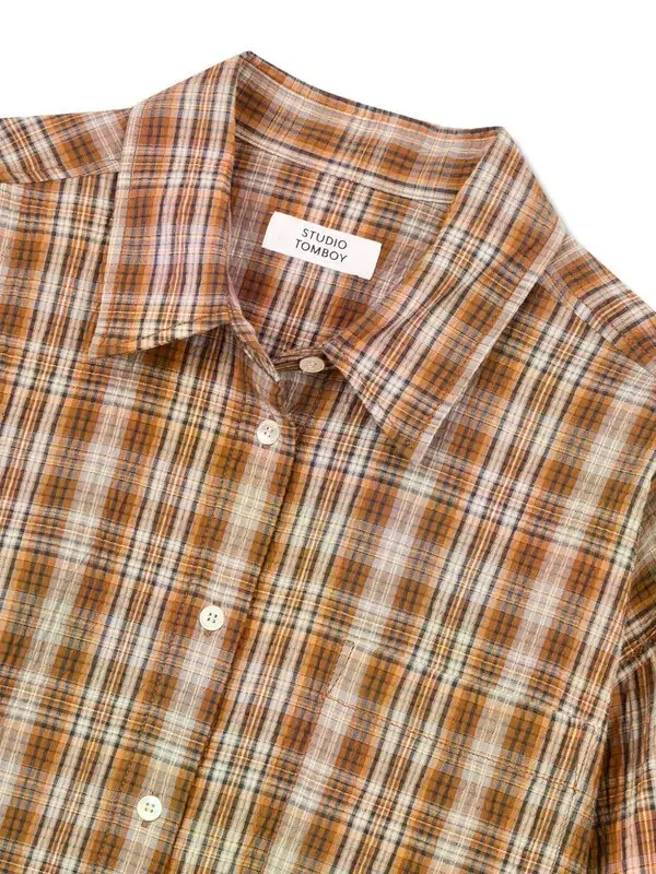 STUDIO TOMBOY Checked Button-up Shirt - Orange