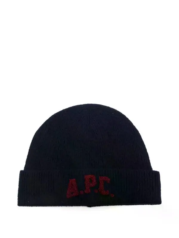 A.p.c. Embroidered-logo Beanie - Blue