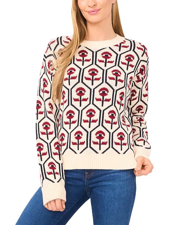 CECE DUPRAZ Flower Jacquard Sweater