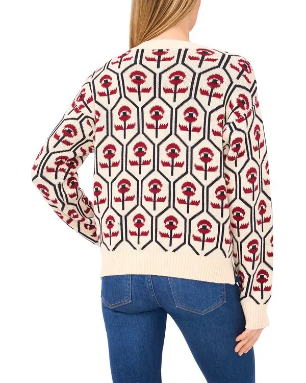 CECE DUPRAZ Flower Jacquard Sweater