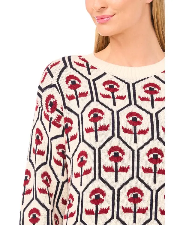 CECE DUPRAZ Flower Jacquard Sweater
