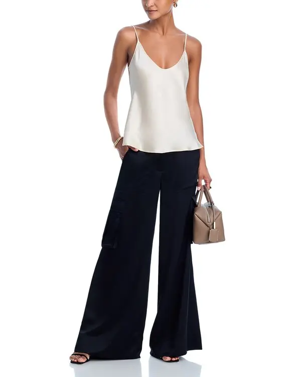 TOCCIN Maia Silky Satin Cargo Pants