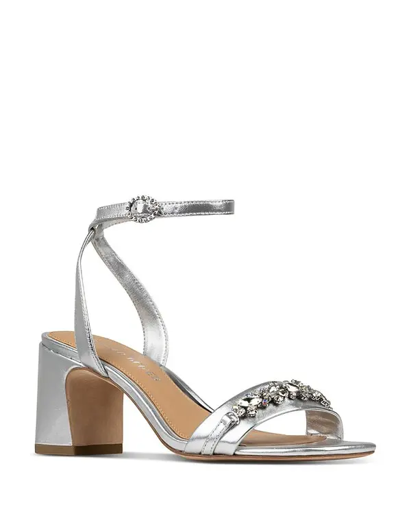 DONALD PLINER Doyenne Ankle Strap Sandals - Silver
