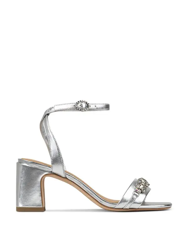 DONALD PLINER Doyenne Ankle Strap Sandals - Silver