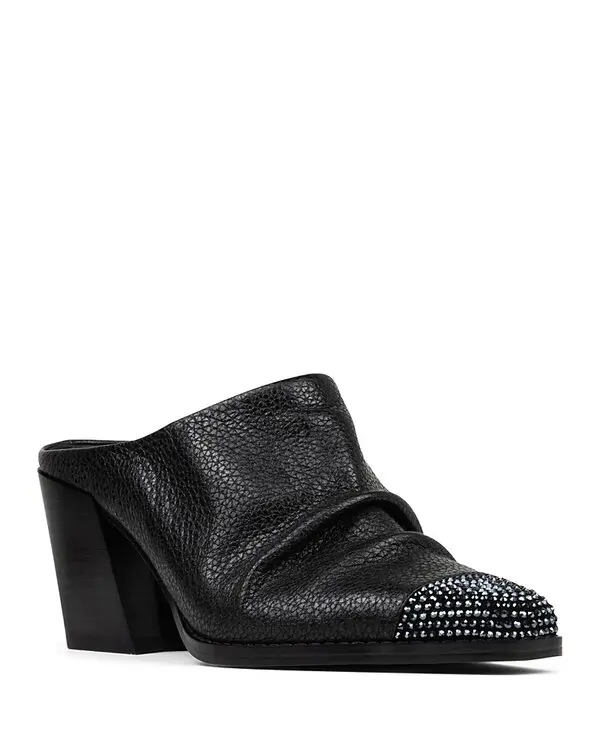 DONALD PLINER Westan Suede Mules - Black Leather
