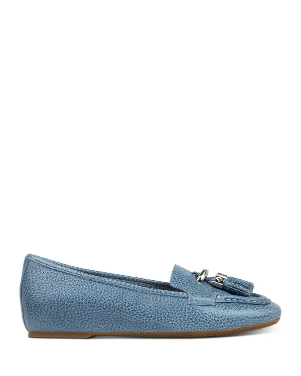 DONALD PLINER Loriel Leather Flats - Blue