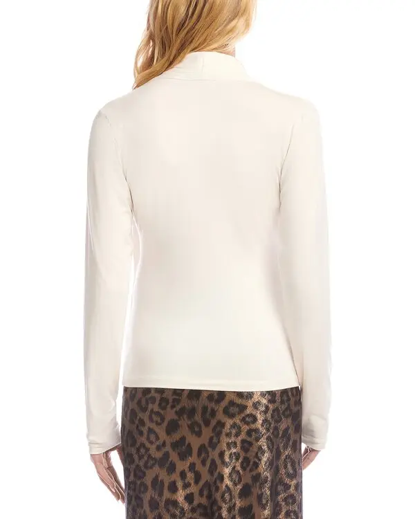 Karen Kane Crossover Side Shirred Top - Ecru