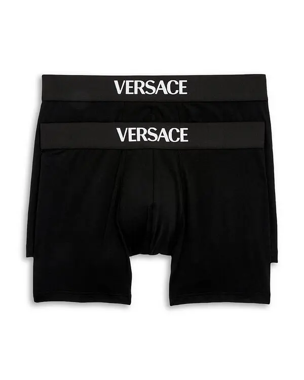 Versace Parigamba Boxer Briefs, Pack Of 2 - Black