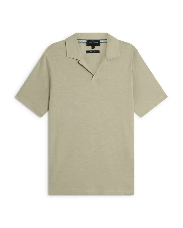 Ted Baker London Anito Short Sleeve Open Neck Polo - Khaki