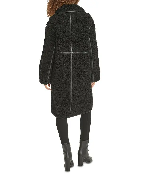Karl Lagerfeld Paris Faux Sherpa Button-front Jacket