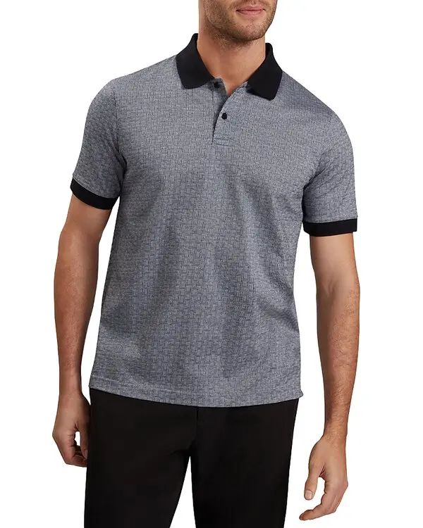 Ted Baker London Auguso Short Sleeve Regular Tonal Jacquard Polo