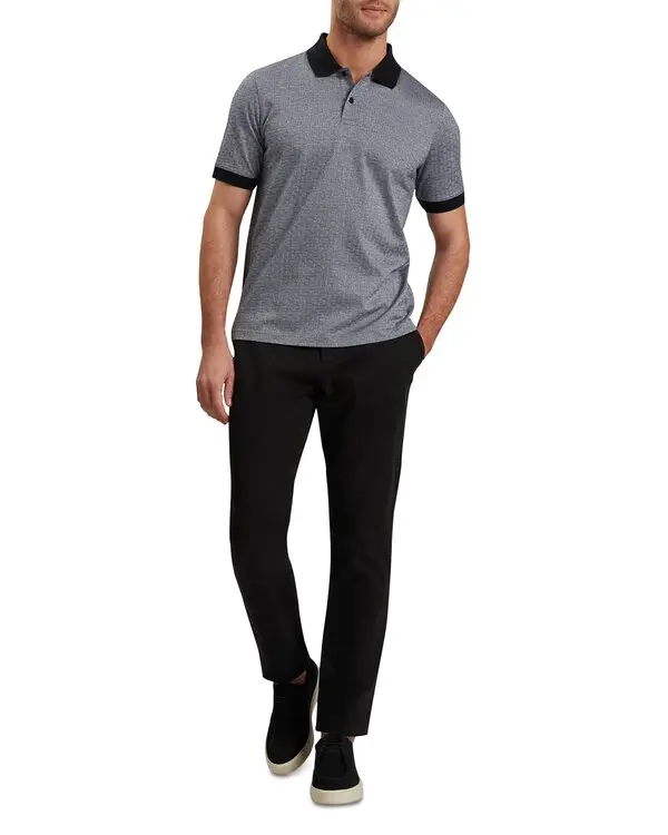 Ted Baker London Auguso Short Sleeve Regular Tonal Jacquard Polo