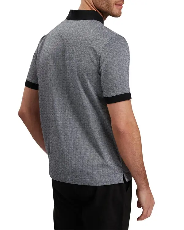 Ted Baker London Auguso Short Sleeve Regular Tonal Jacquard Polo