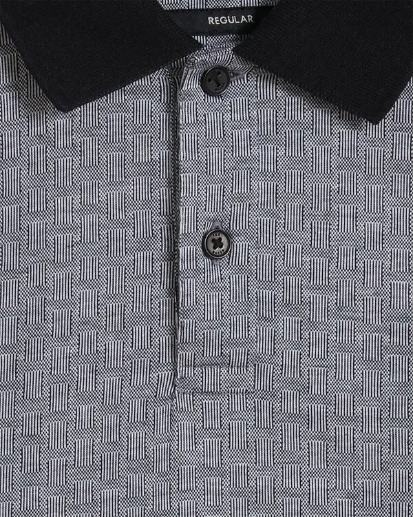 Ted Baker London Auguso Short Sleeve Regular Tonal Jacquard Polo