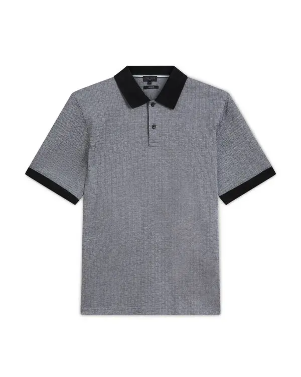 Ted Baker London Auguso Short Sleeve Regular Tonal Jacquard Polo