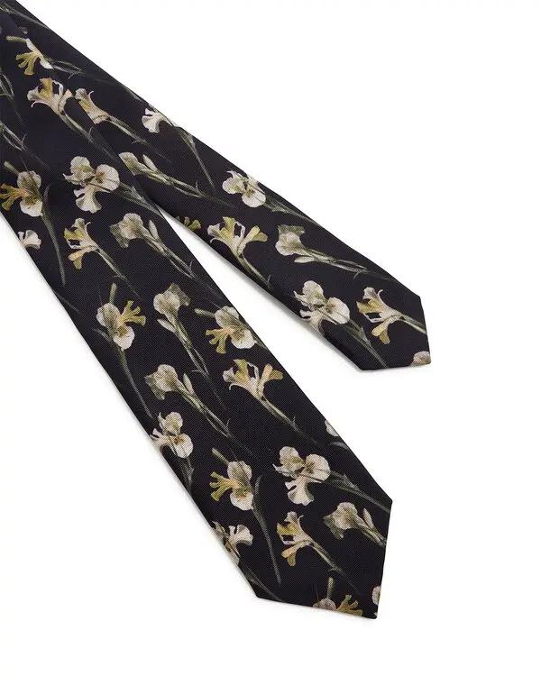 Ted Baker London Orchid Print Silk Classic Tie