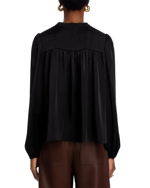 WAYF Anastasia Long Sleeve Blouse - Black