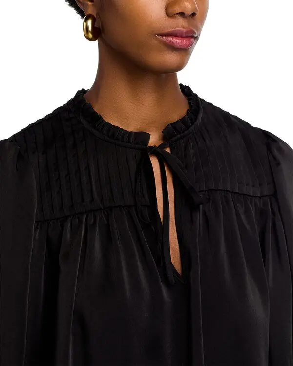 WAYF Anastasia Long Sleeve Blouse - Black