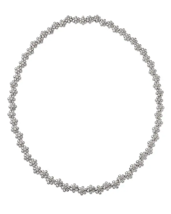Bloomingdale'S Diamond Flower Cluster Collar Necklace 8.0 Tcw - White