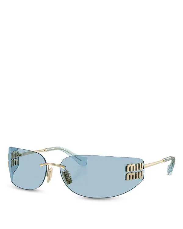 Miu Miu Rectangle Sunglasses - Pale Gold