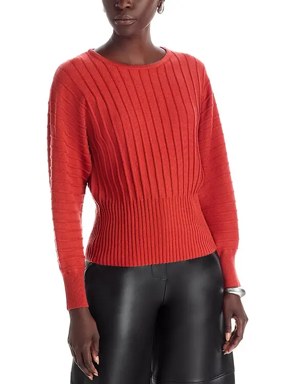 T Tahari Dolman Sleeve Ribbed Sweater - Canyon Rock
