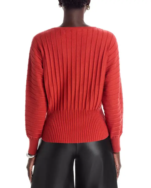 T Tahari Dolman Sleeve Ribbed Sweater - Canyon Rock