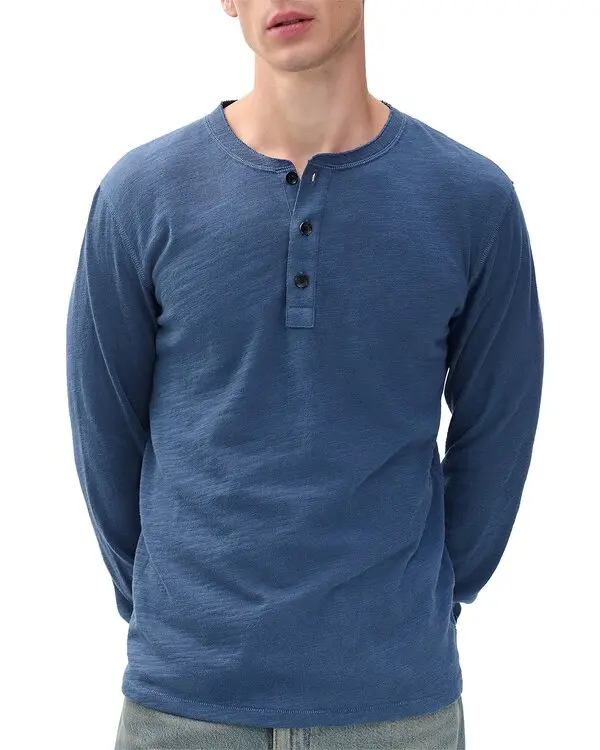 Rag & Bone Classic Flame Henley Tee - Blue