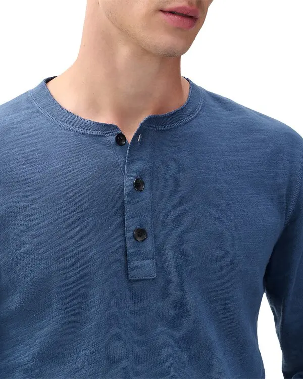 Rag & Bone Classic Flame Henley Tee - Blue