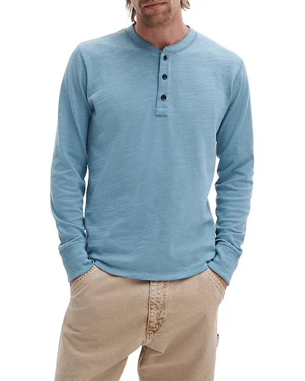 Rag & Bone Classic Flame Henley Tee - Fog Blue