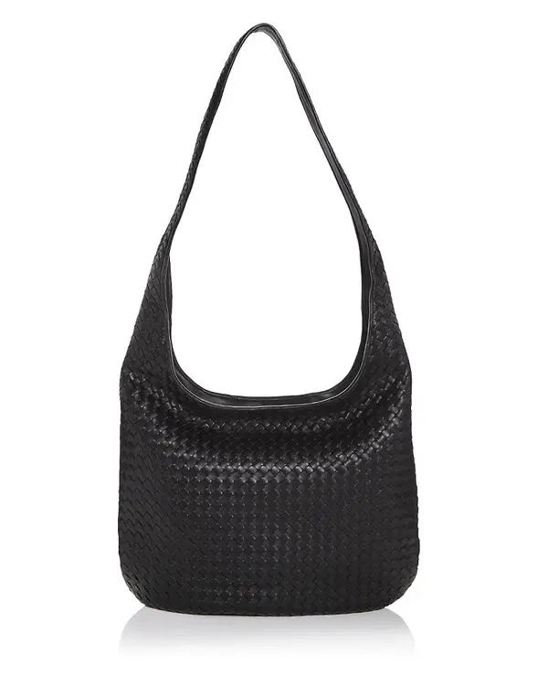 Bottega Veneta Intrecciato Leather Crossbody Bag - Nero