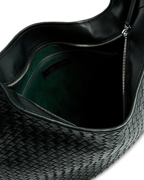 Bottega Veneta Intrecciato Leather Crossbody Bag - Nero