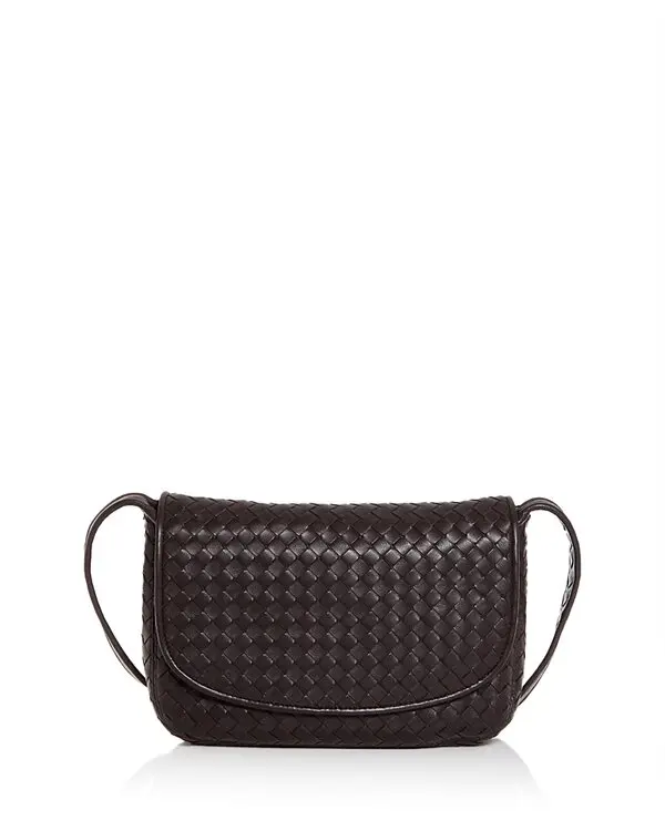 Bottega Veneta Intrecciato Leather Crossbody Bag - Brown