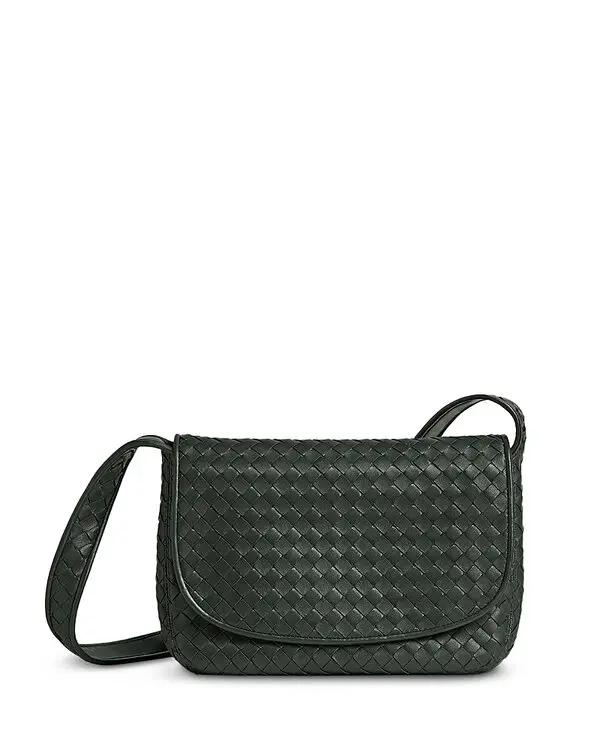 Bottega Veneta Intrecciato Leather Crossbody Bag - Dark Green
