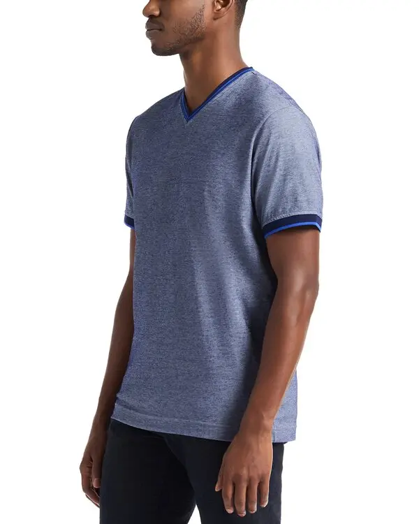 Robert Graham Holton Knit V Neck Tee - Navy