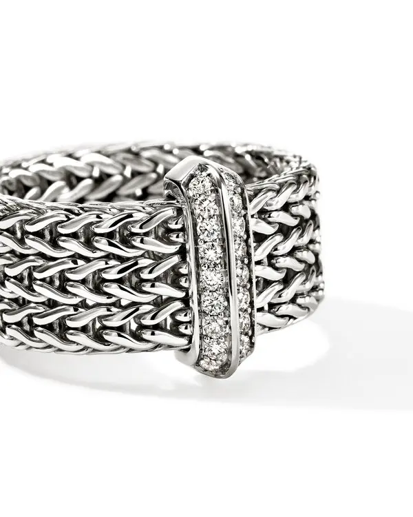 John Hardy Icon Diamond Weave Ring - Silver