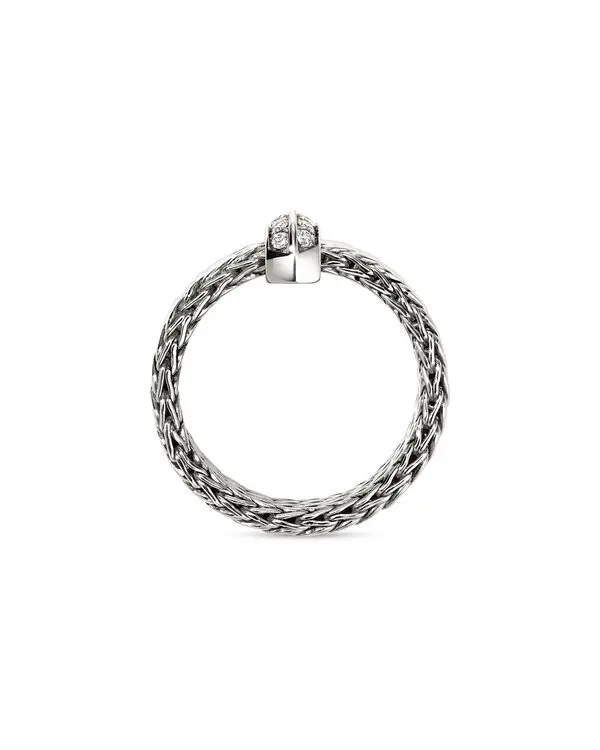 John Hardy Icon Diamond Weave Ring - Silver