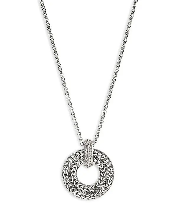 John Hardy Sterling Diamond Icon Link Pendant Necklace - Silver