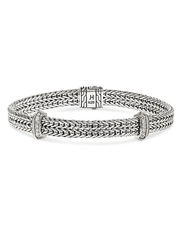 John Hardy Sterling Icon Link Bracelet With Diamonds - Silver