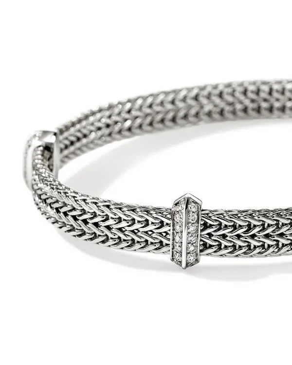 John Hardy Sterling Icon Link Bracelet With Diamonds - Silver